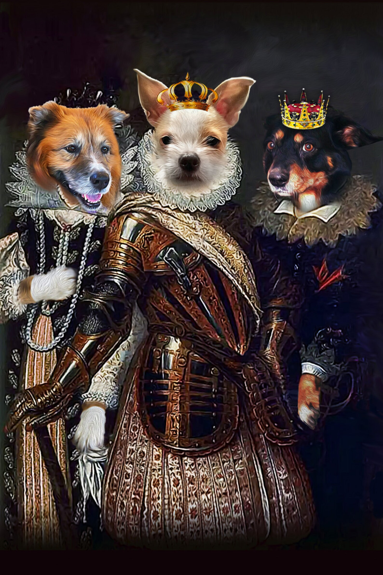 THREE Pet Portrait custom Pet Portraits Dog Portraits and - Etsy