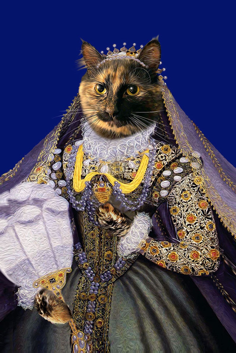 Queen Elizabeth - Custom Pet Dog and Cat Portraits - Digital Portrait ...