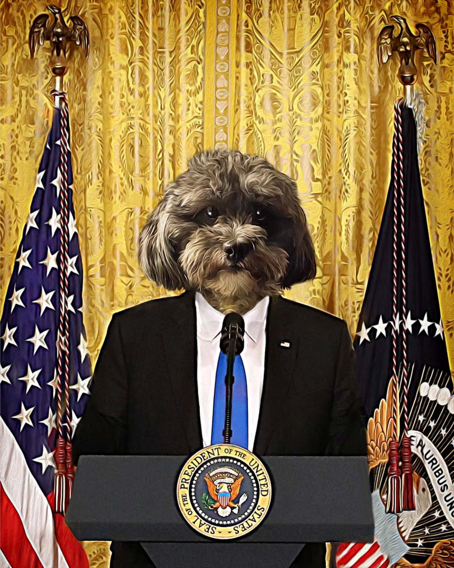 In-dog-uration - President Dog - Pet Portrait - Custom Pet Dog/cat ...