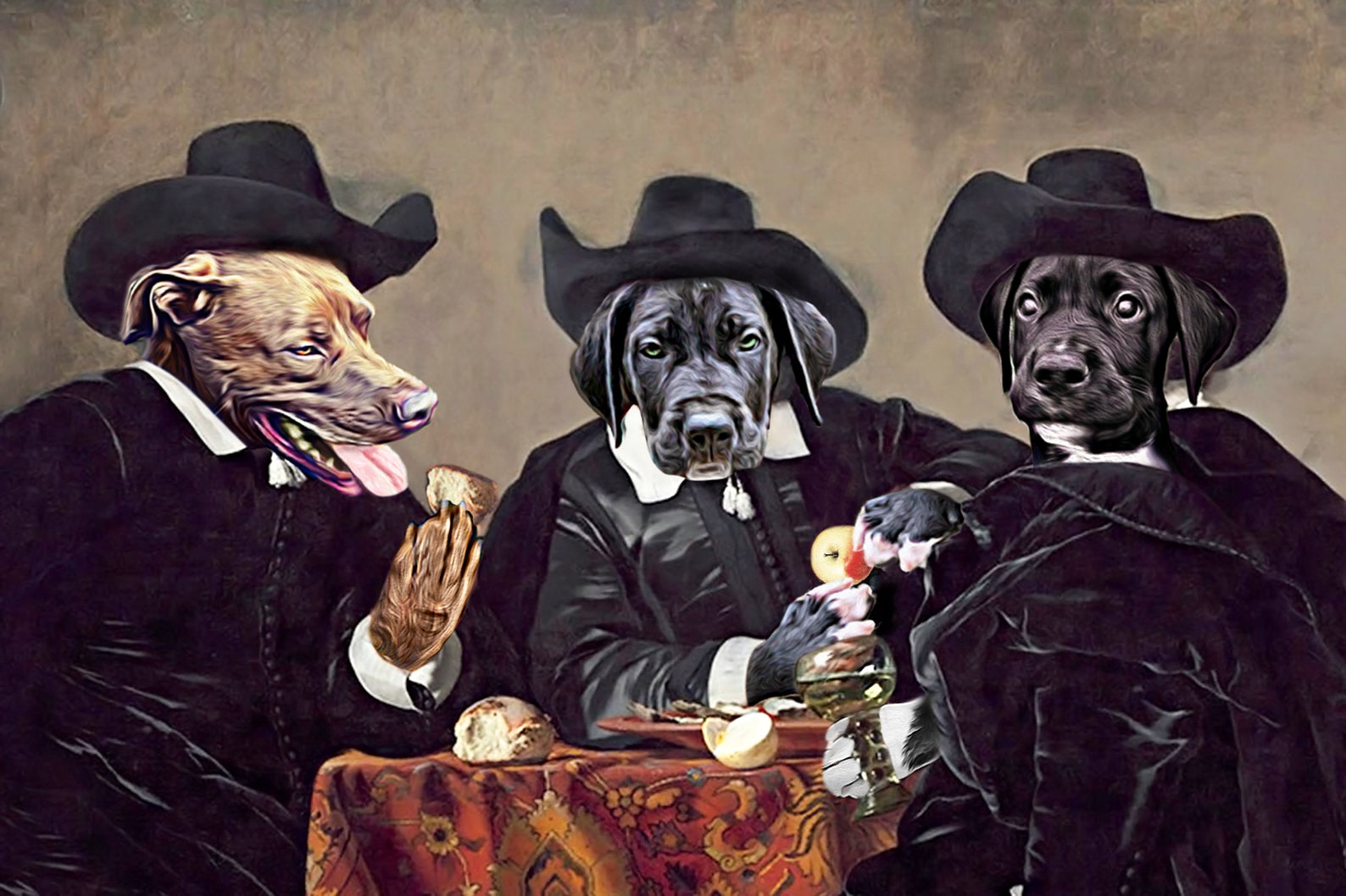 THREE Pet Portrait custom Pet Portraits Dog Portraits and - Etsy