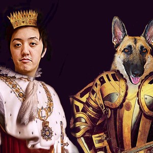 TWO Pet Portrait - King and Knight - Dog Portraits and Cat Portraits ...