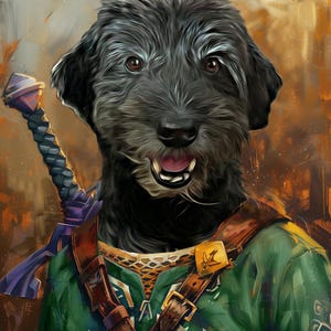 Link - Legends of Zelda Inspired Pet Portrait - Dog Portraits and Cat ...