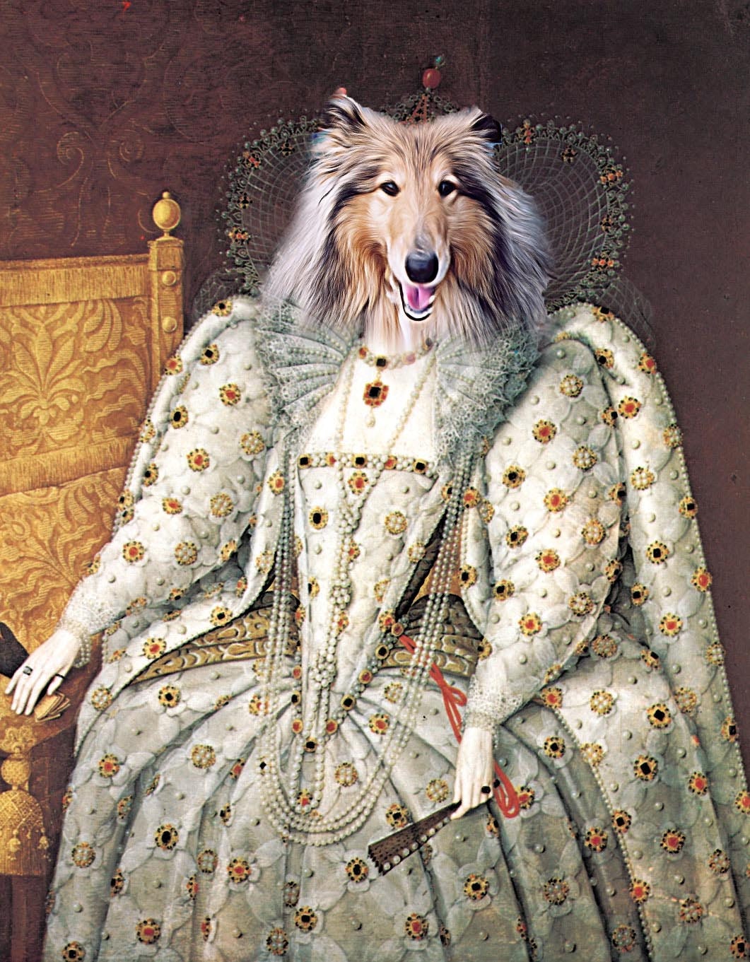 Queen Custom Pet Portraits Digital Personalized Portrait | Etsy