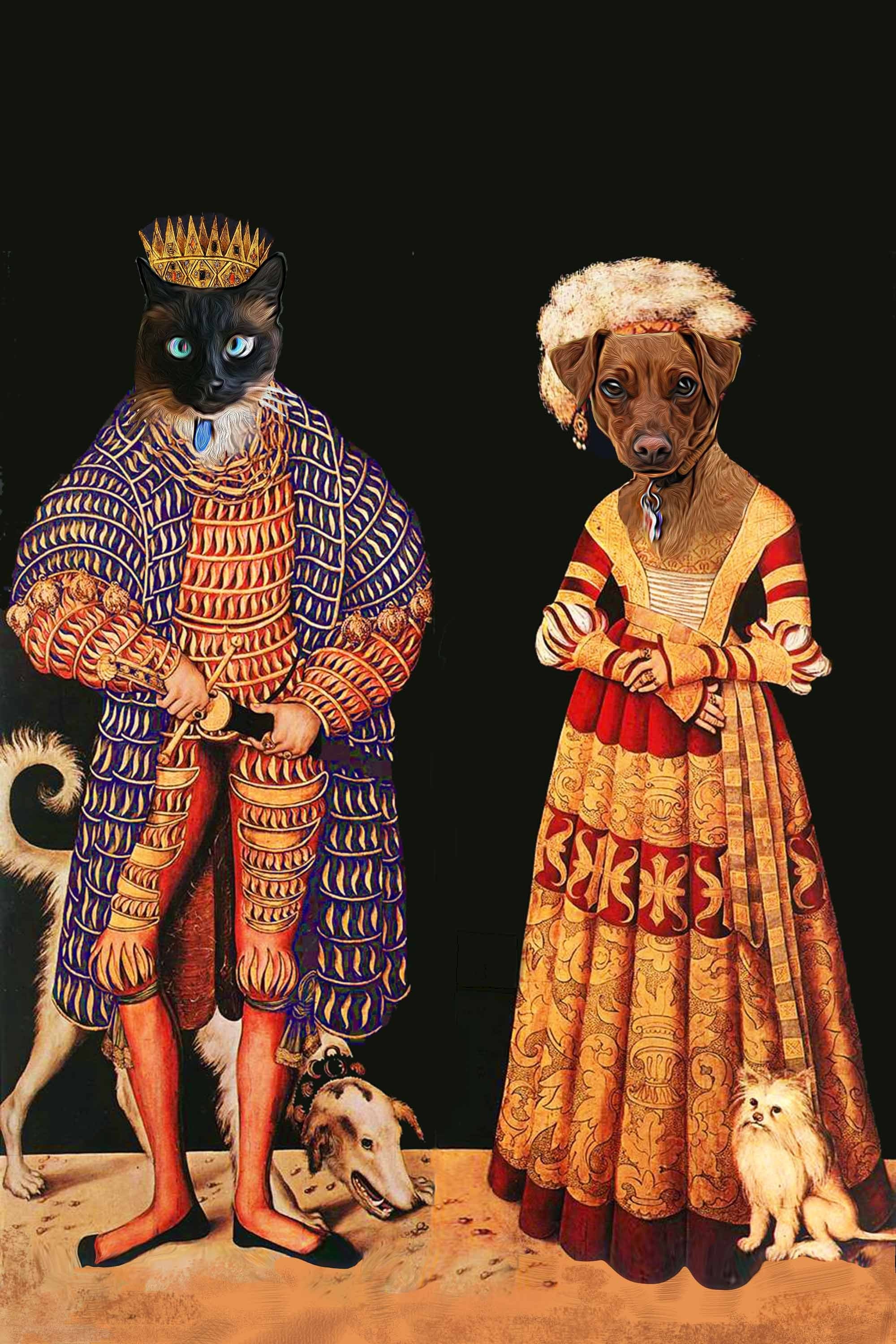 TWO Pet Portrait Duke and Dutchess of-Saxony Dog Portraits | Etsy