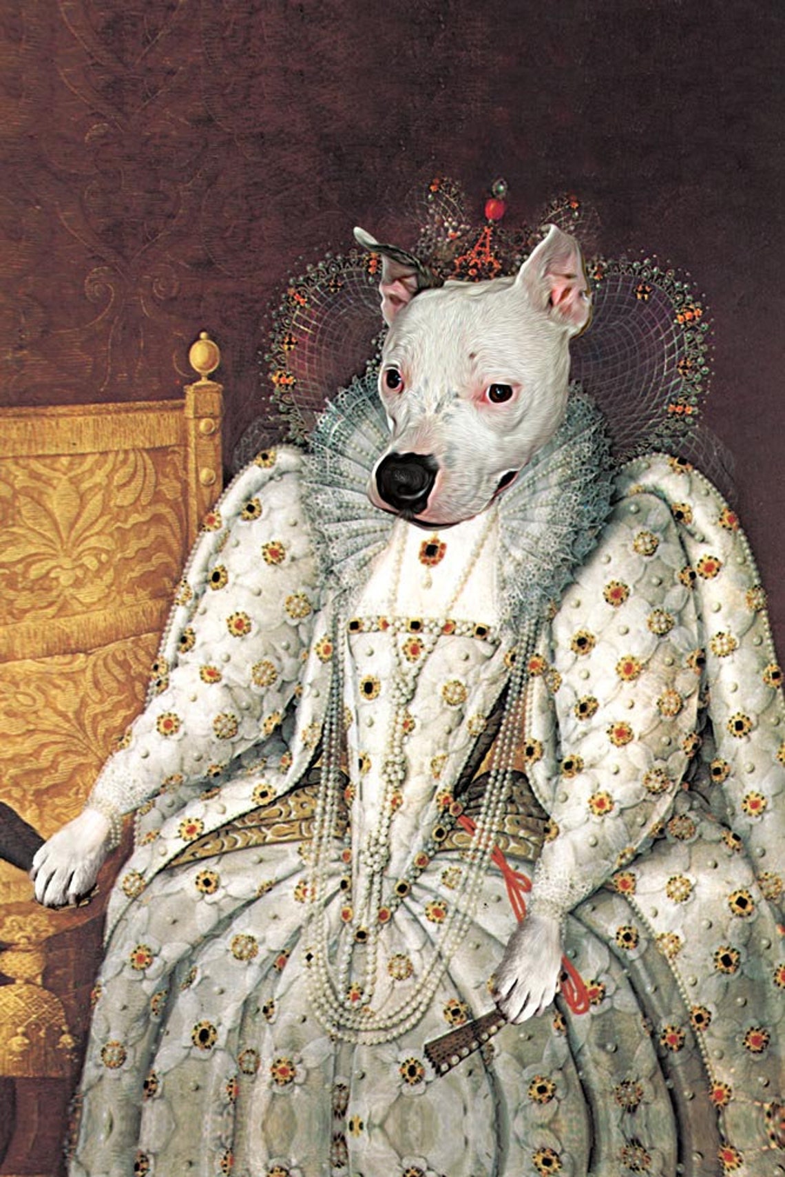 Queen Custom Pet Portraits Digital Personalized Portrait | Etsy