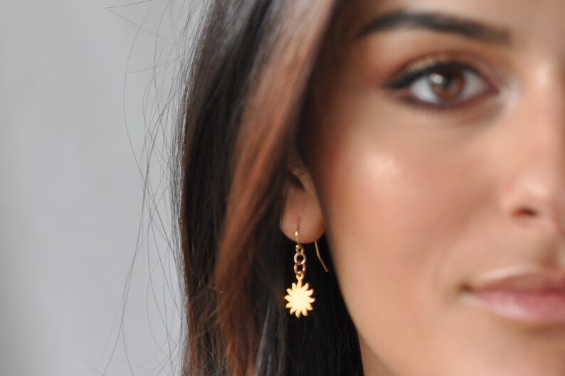 Sun Earrings Gold Sun Earrings Celestial Earrings Dainty Gold Earrings ...