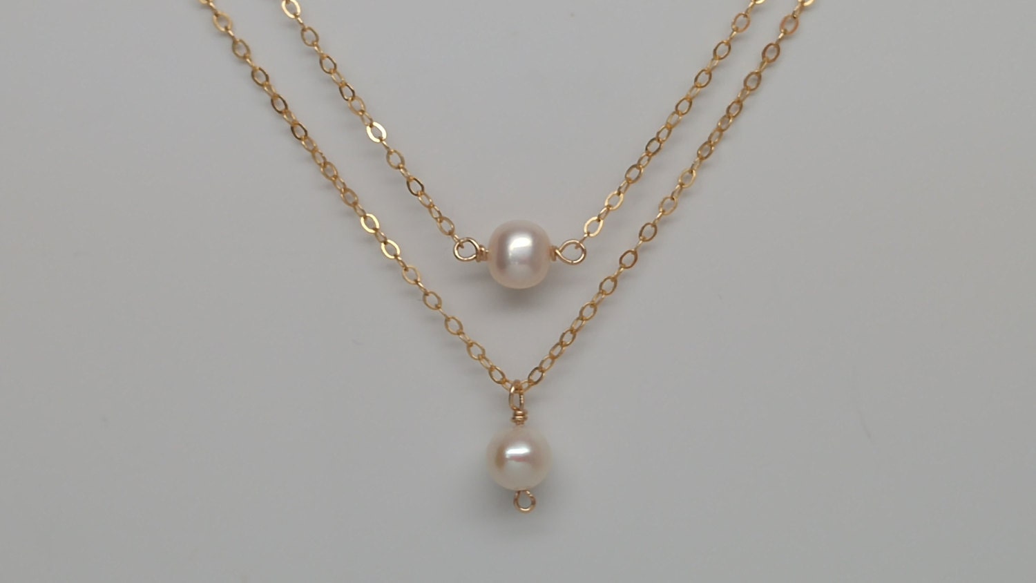 Dainty Pearl Necklace Tiny Pearl Necklace Pearl Drop | Etsy