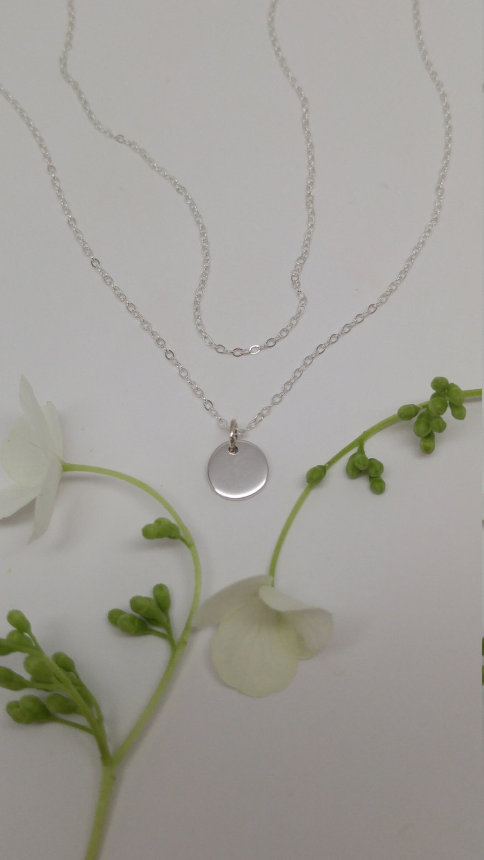 Tiny Disc Necklace Minimal Delicate Necklace Minimal Silver - Etsy