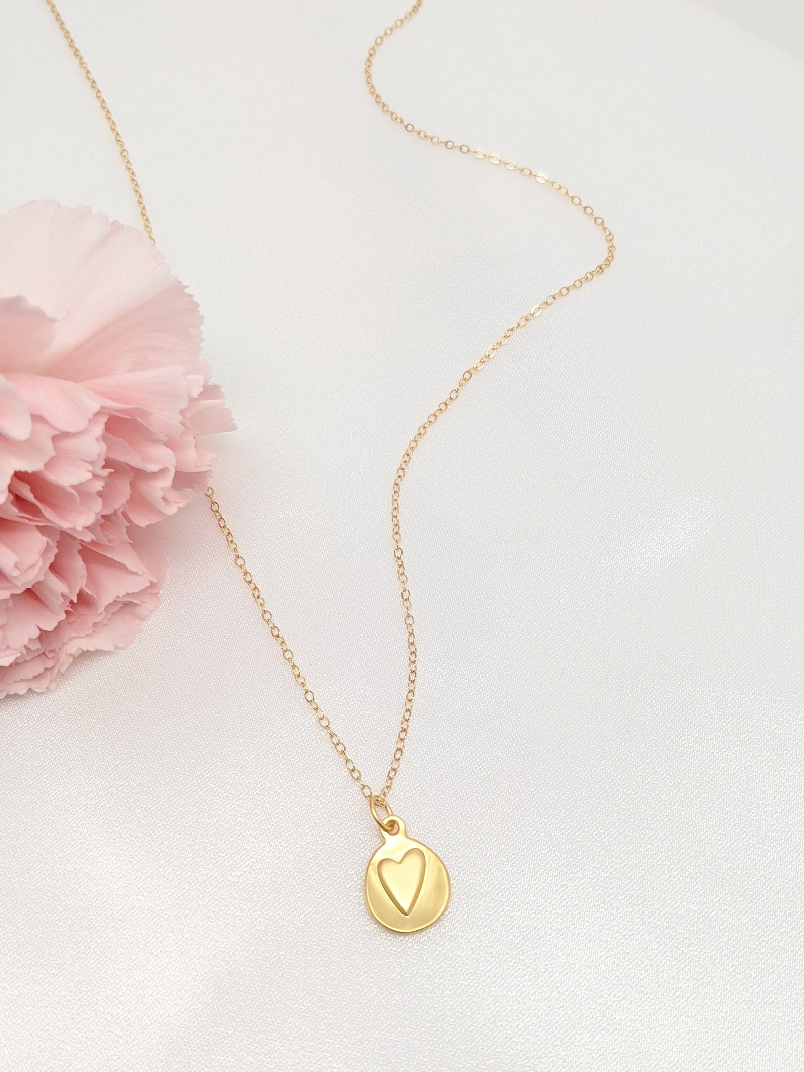 Heart Necklace Gold Heart Necklace Dainty Heart Necklace Tiny - Etsy