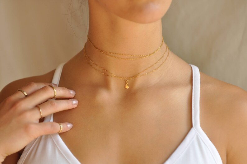 Simple gold choker Dainty chain choker Delicate gold choker | Etsy