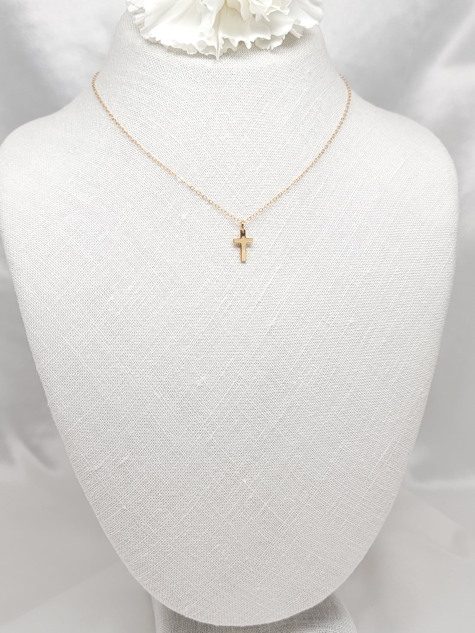 Small Cross Necklace Shiny Dainty Cross Necklace Gold Tiny - Etsy