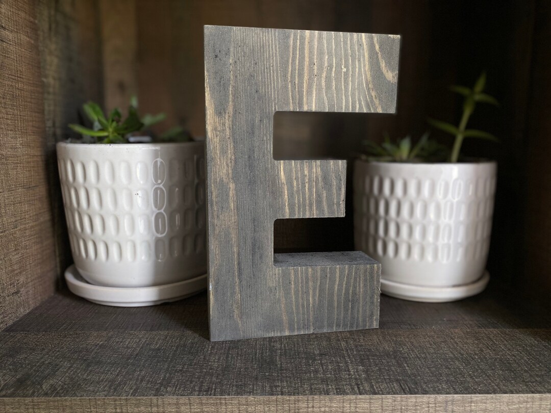Rustic Initial Letters E and N, (1) Chunky Wood Letter, Stand Alone ...