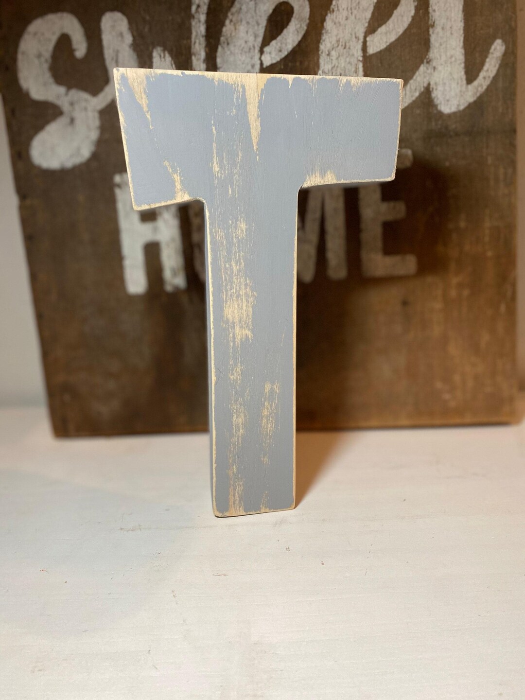 Distressed Wood Letter T: Rustic Farmhouse Decor (7.75" Tall) - Etsy