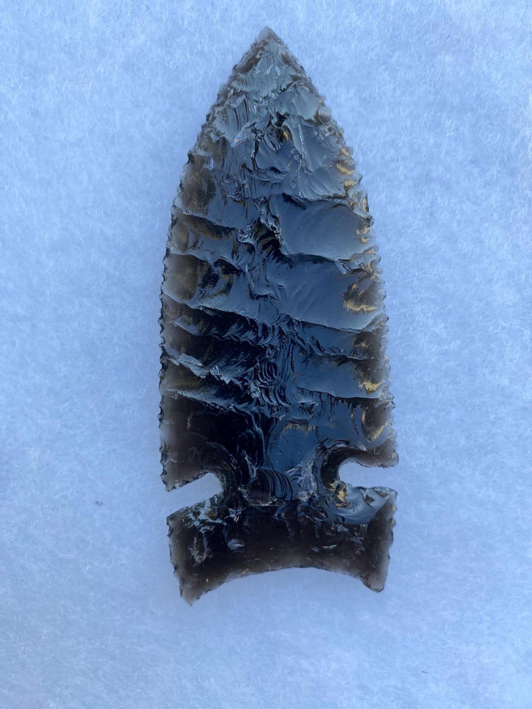 Obsidian Northern Side Notch Spearpoint by Chumash Artist Steven ...