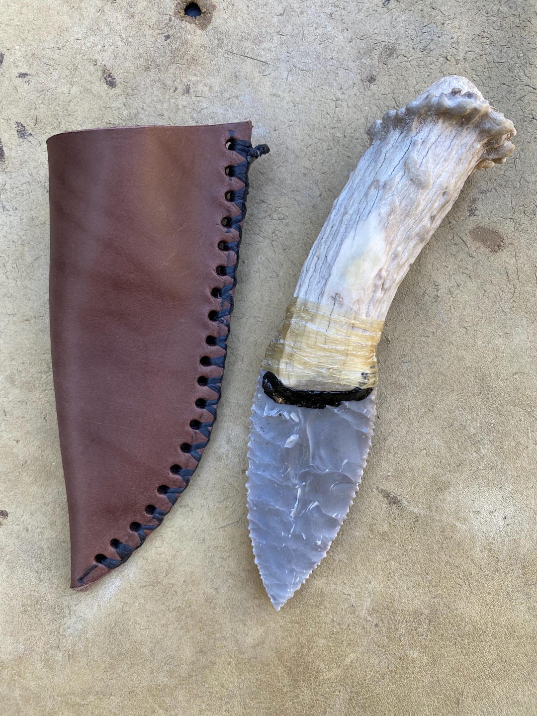 Georgetown Flint Knife and Sheath by Chumash Artist Steven Saffold - Etsy