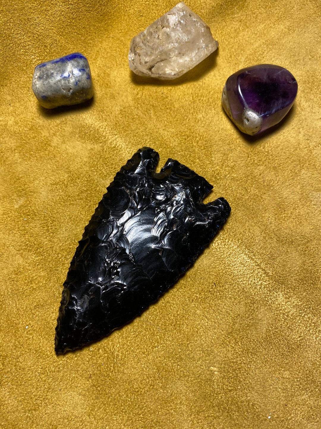 Black Obsidian Basal Notch Spearpoint by Chumash Artist Steven - Etsy