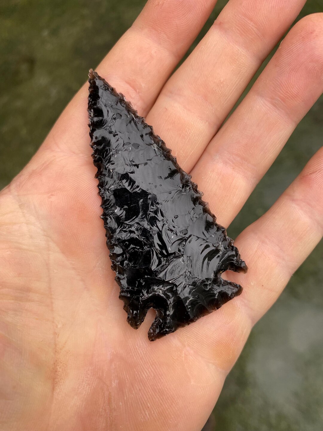 Black Obsidian Atlatl Dart Point by Chumash Artist Steven Saffold - Etsy