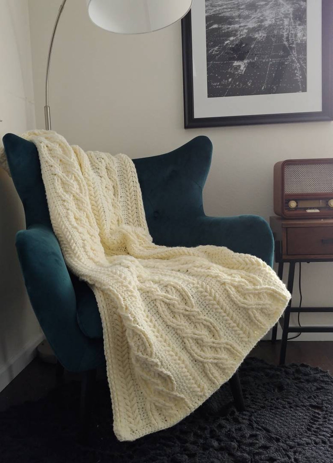 Fisherman's Style Crochet Afghan - Etsy