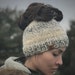 The Cleo Messy Bun Beanie KNITTING PATTERN // Messy Bun Beanie Pattern ...