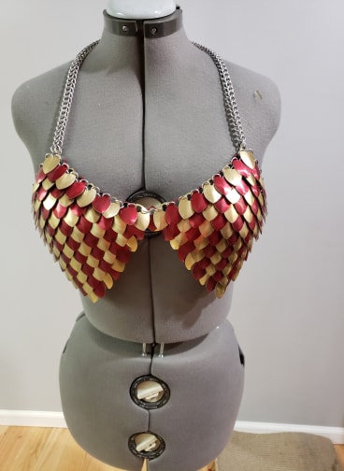 Striped Chain/scalemail Bikini Top - Etsy