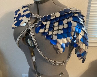 Scalemail & Chainmail Shoulder Pauldrons Festival Burningman - Etsy