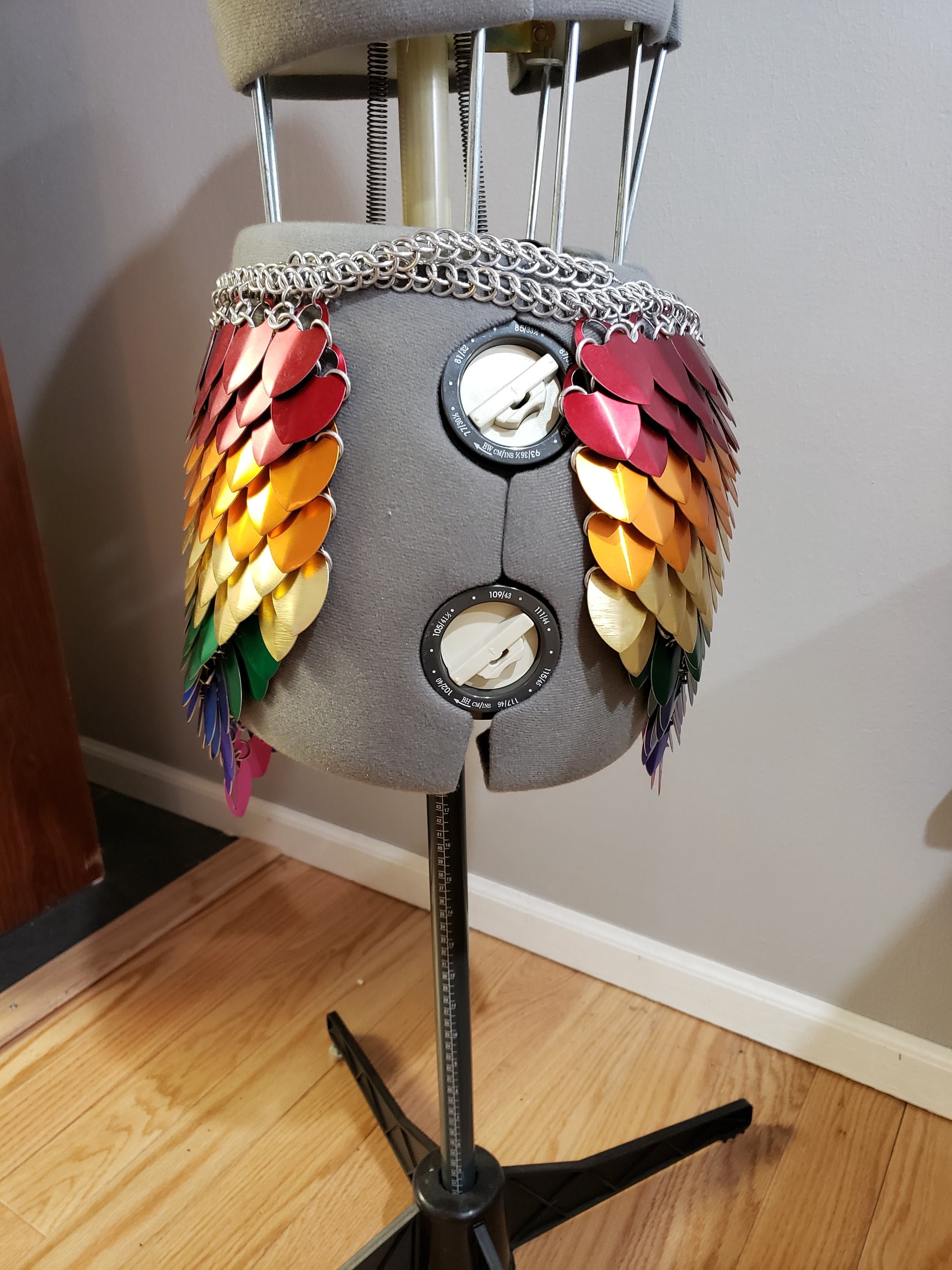 Rainbow Front and Back Chain Mail and Scale Mail Skirt Chainmail - Etsy