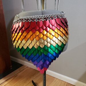 Rainbow Front and Back Chain Mail and Scale Mail Skirt Chainmail - Etsy