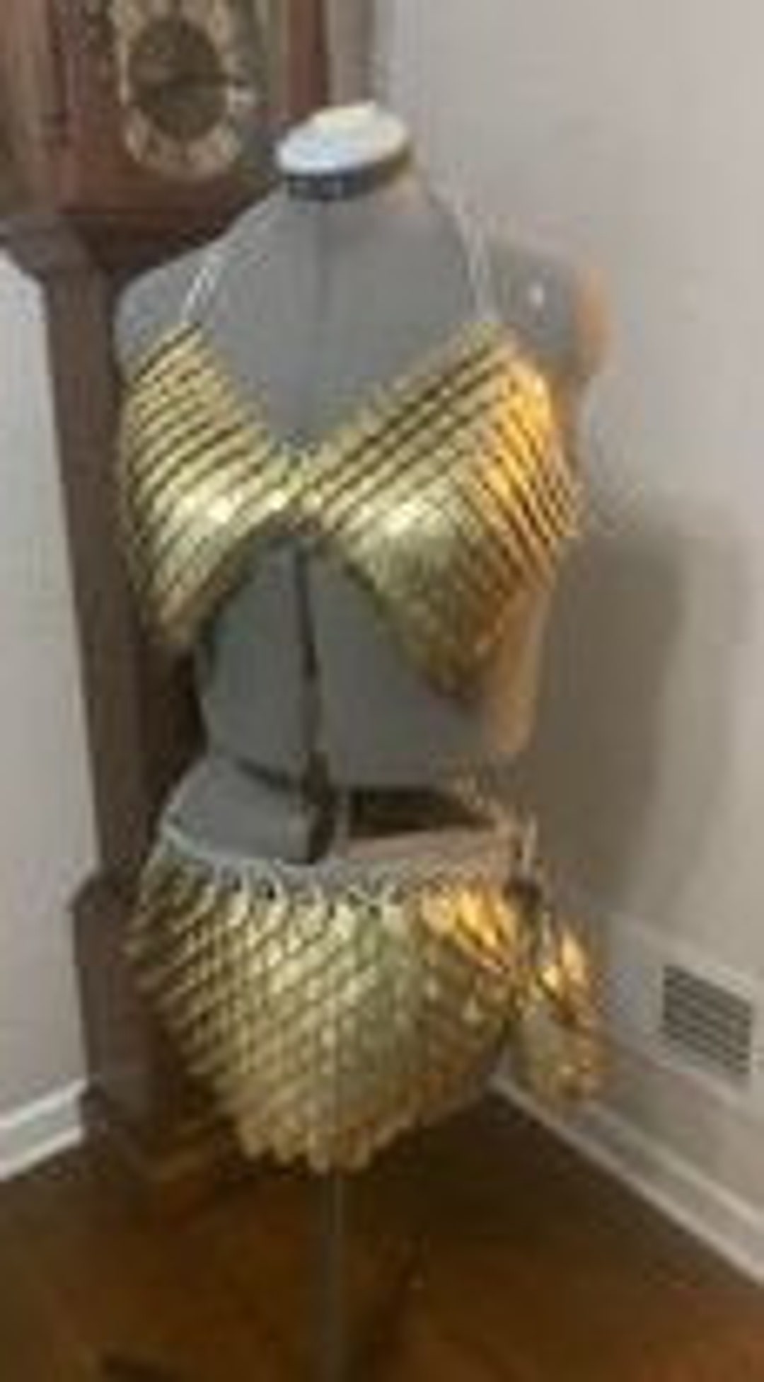 Solid Gold Color Chain Mail /scalemail Top and Skirt Set Red - Etsy