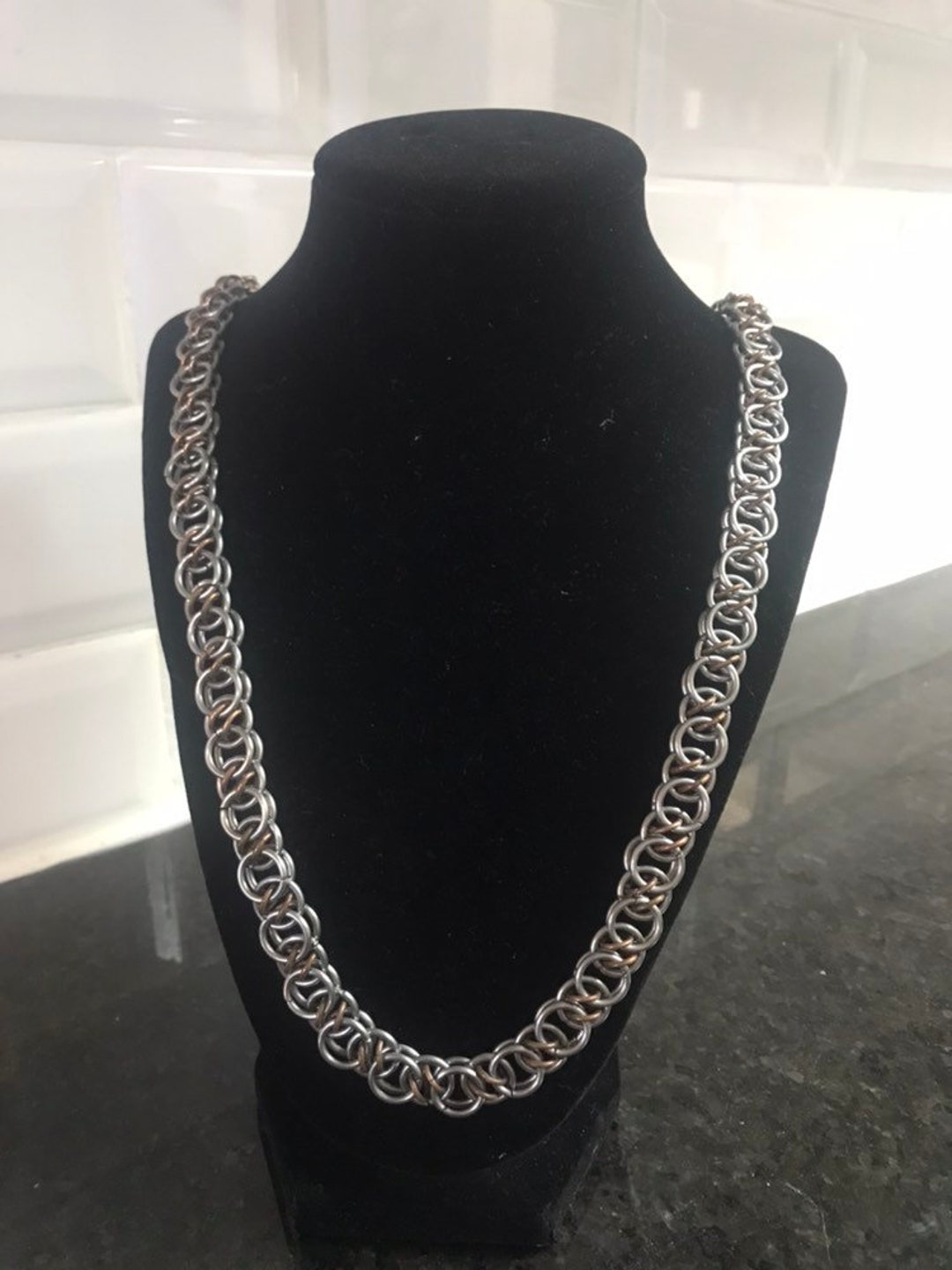 Chainmail Stainless/bronze Acute Helm Chain Necklace Squire Knight ...