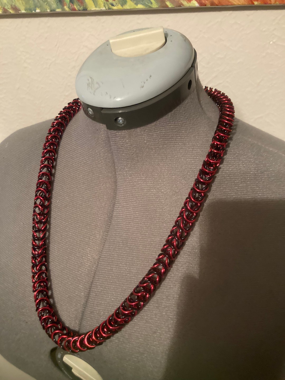 Two Colors Aluminum Chainmail Box Chain Necklace Squire Knight Larp ...