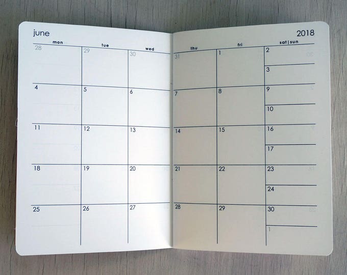 Monthly Calendar Work Week - Etsy