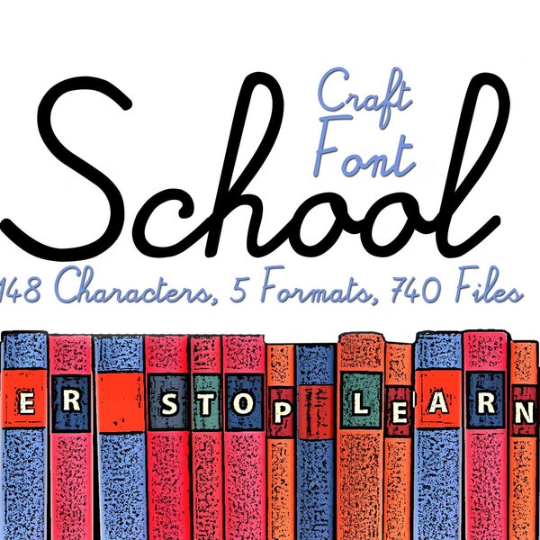 School Supply Font - Etsy