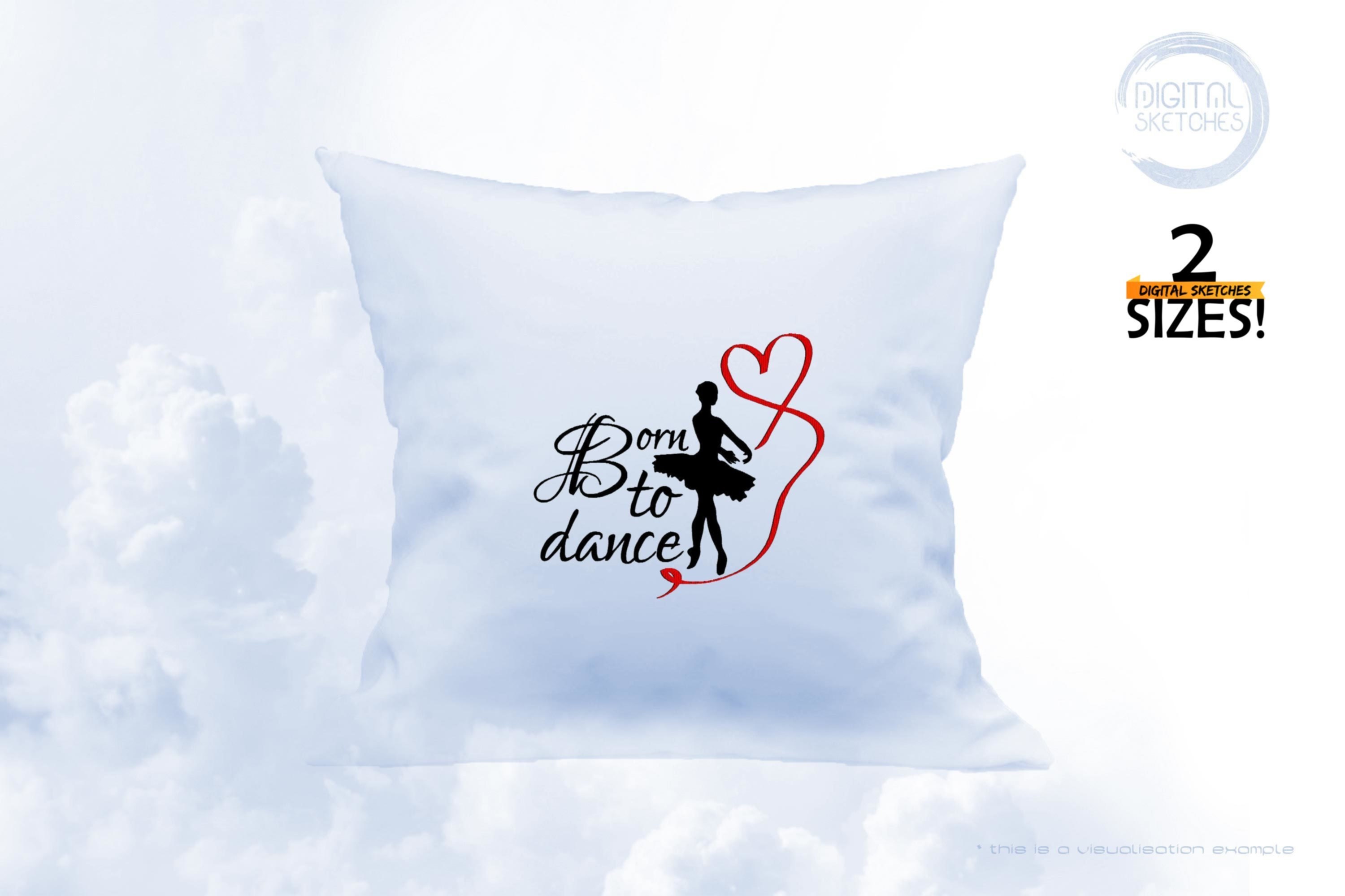Ballerina Heart Machine Embroidery Design, Born to Dance Saying ...