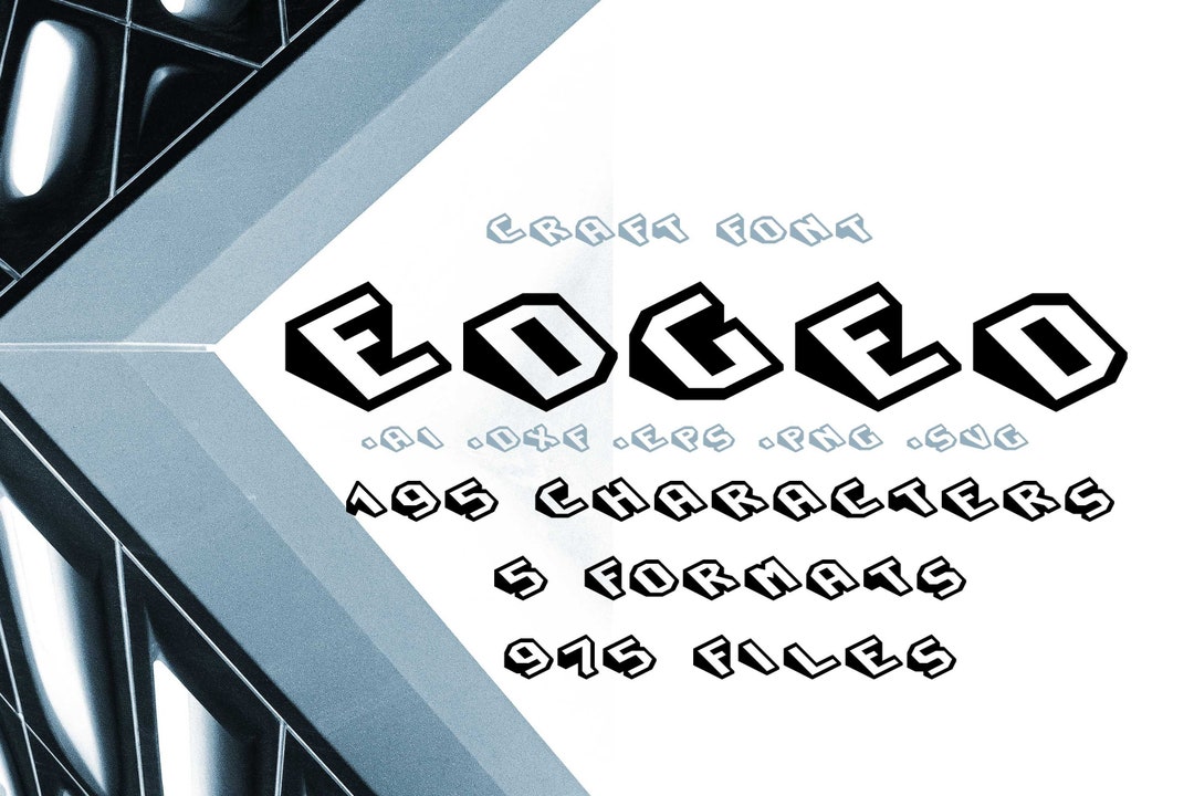 Edged SVG Font, 3D Wedge-shaped Letters, Three Dimensional Crafter ...