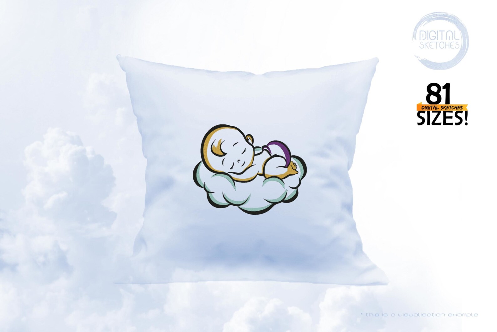 Baby Embroidery Design Sleeping Child Embroidery Pattern - Etsy