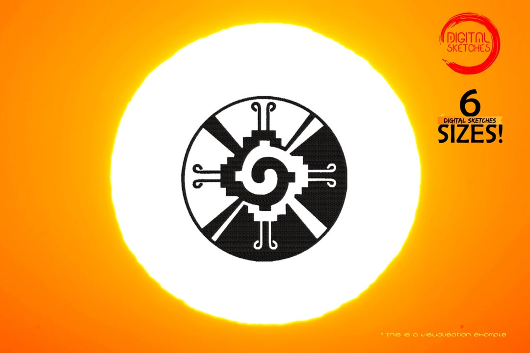 Hunab Ku Symbol Embroidery Mayan Tzolkin Calender Maya - Etsy