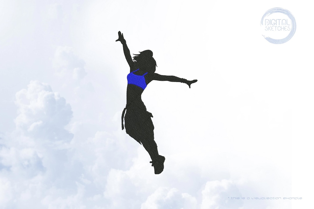 Dancer Embroidery Design, Modern Dance Embroidery Pattern, Quality ...