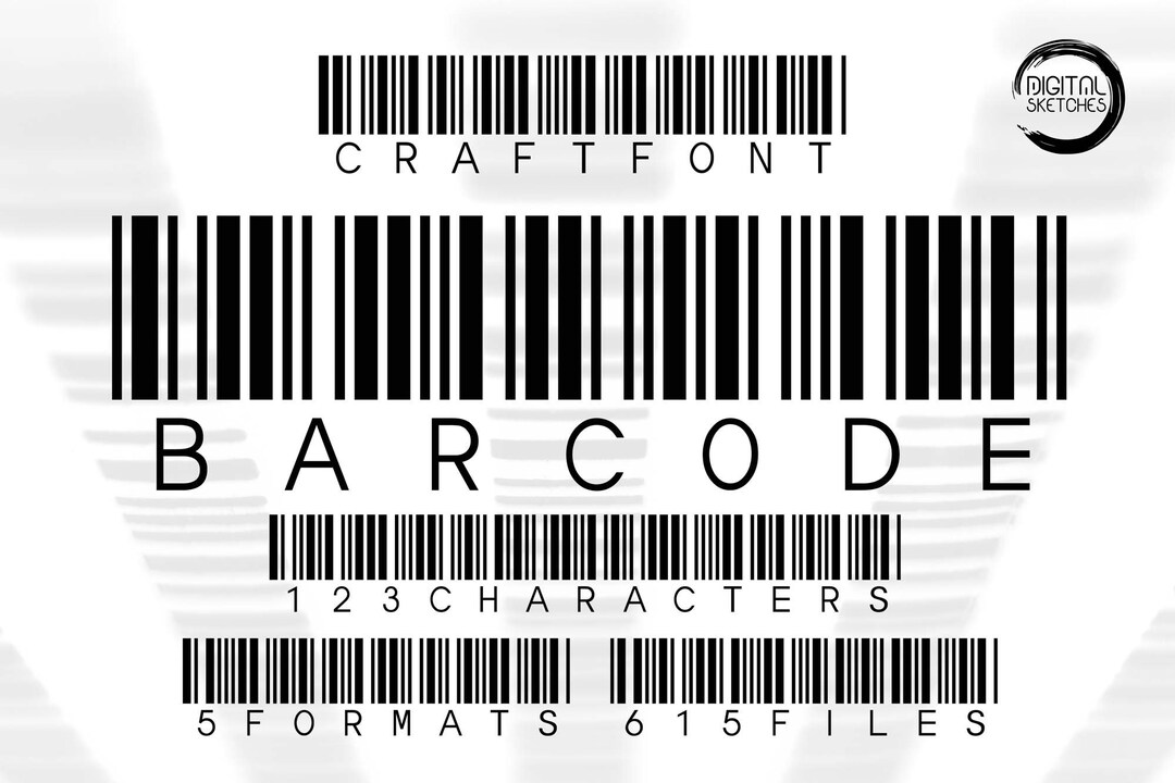 Bar Code Craft Font, Barcode Svg Font, Dingbat Craft Font, Svg Font ...