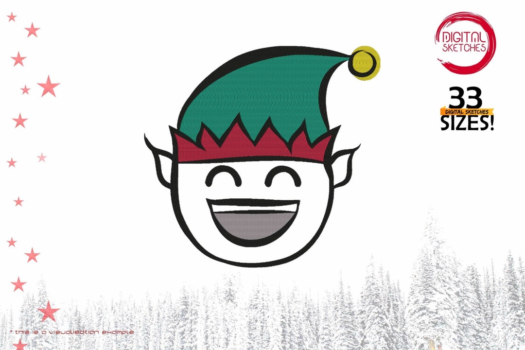 Holiday Embroidery Design Christmas Smiley Emoticon - Etsy