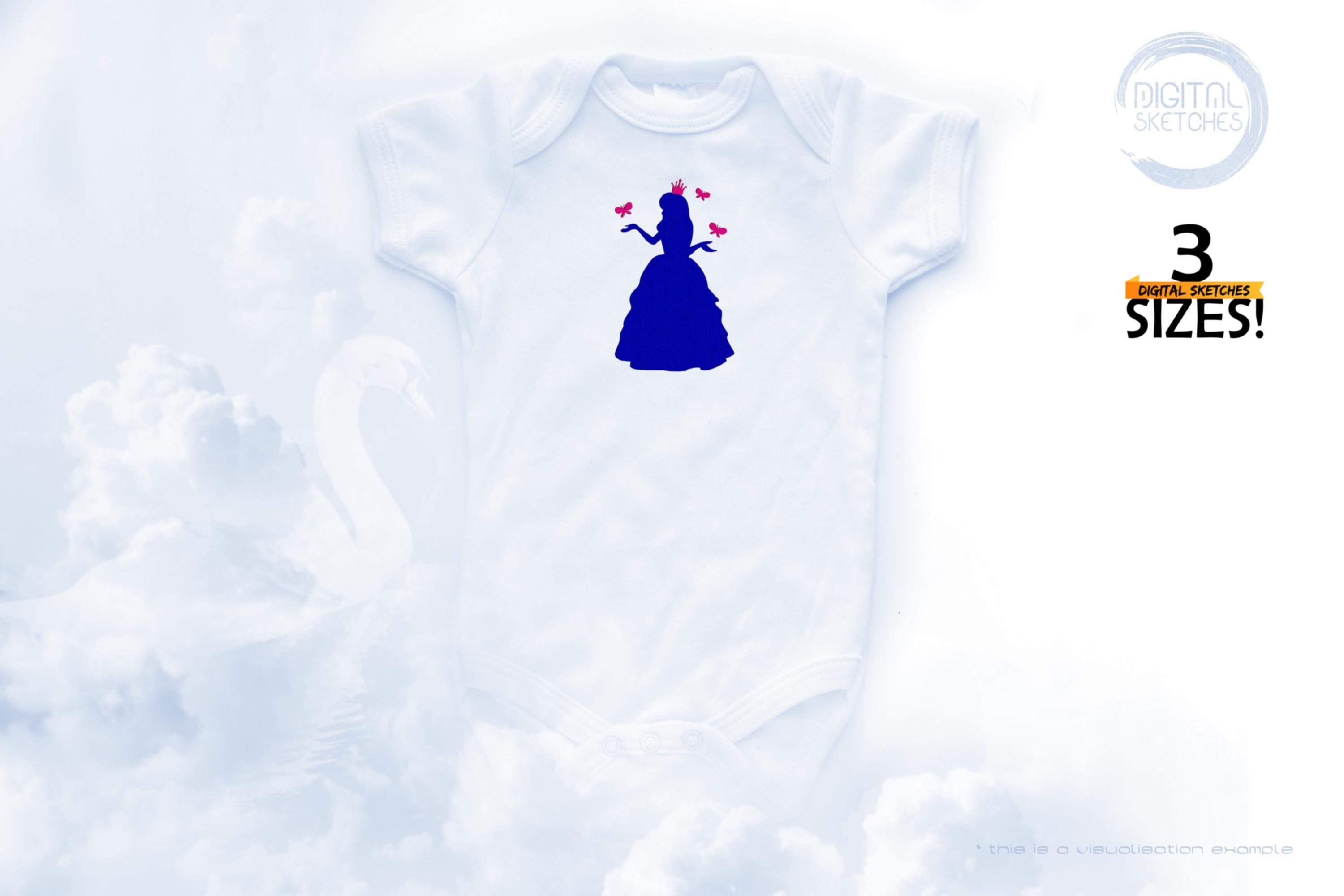 Princess Machine Embroidery Design, Butterfly Embroidery Pattern, Crown ...