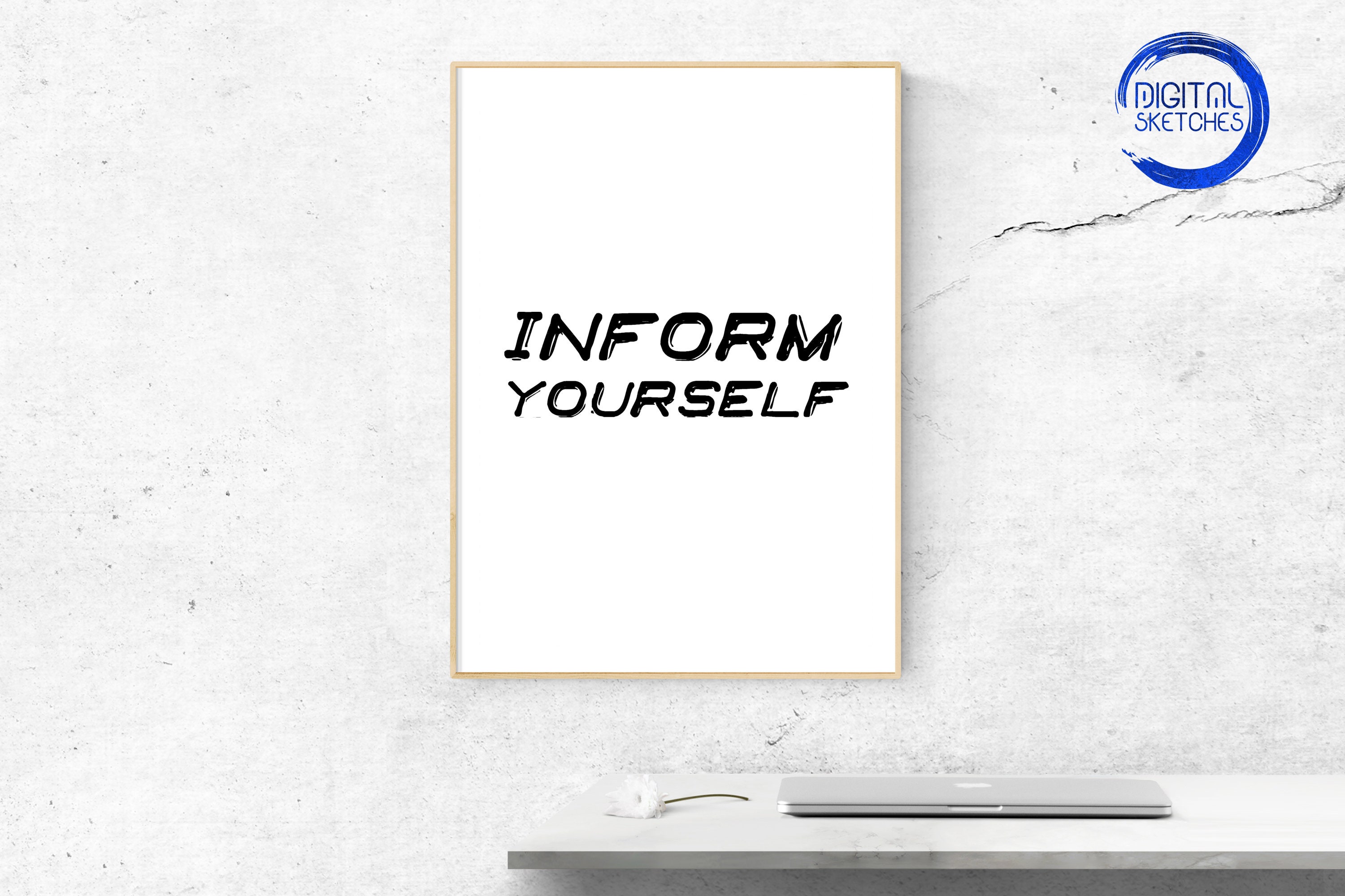 Inform Yourself Saying Embroidery Design Quote Embroidery | Etsy