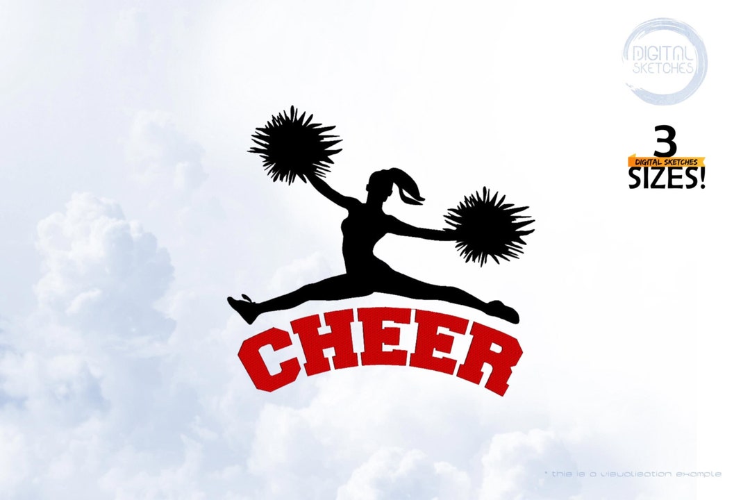 Cheer Embroidery Design, Cheerleader Embroidery Patters, Beautiful ...