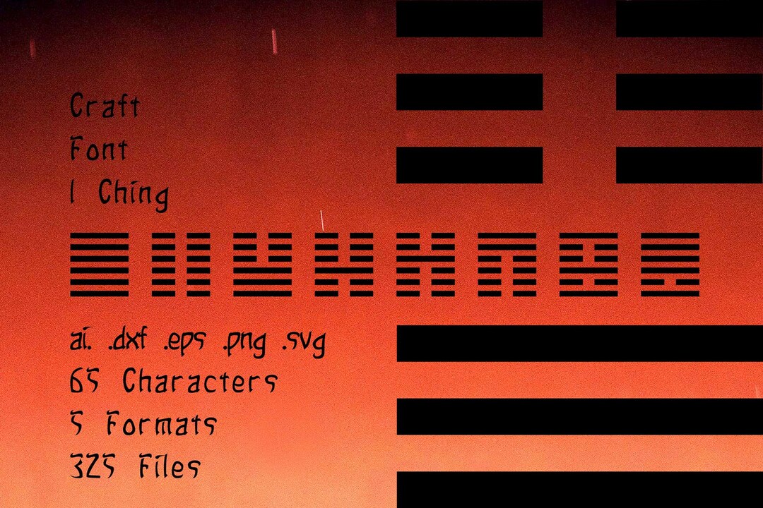 I Ching Craft Font, Yi Jing Dingbat Svg Font, the Book of Changes I ...