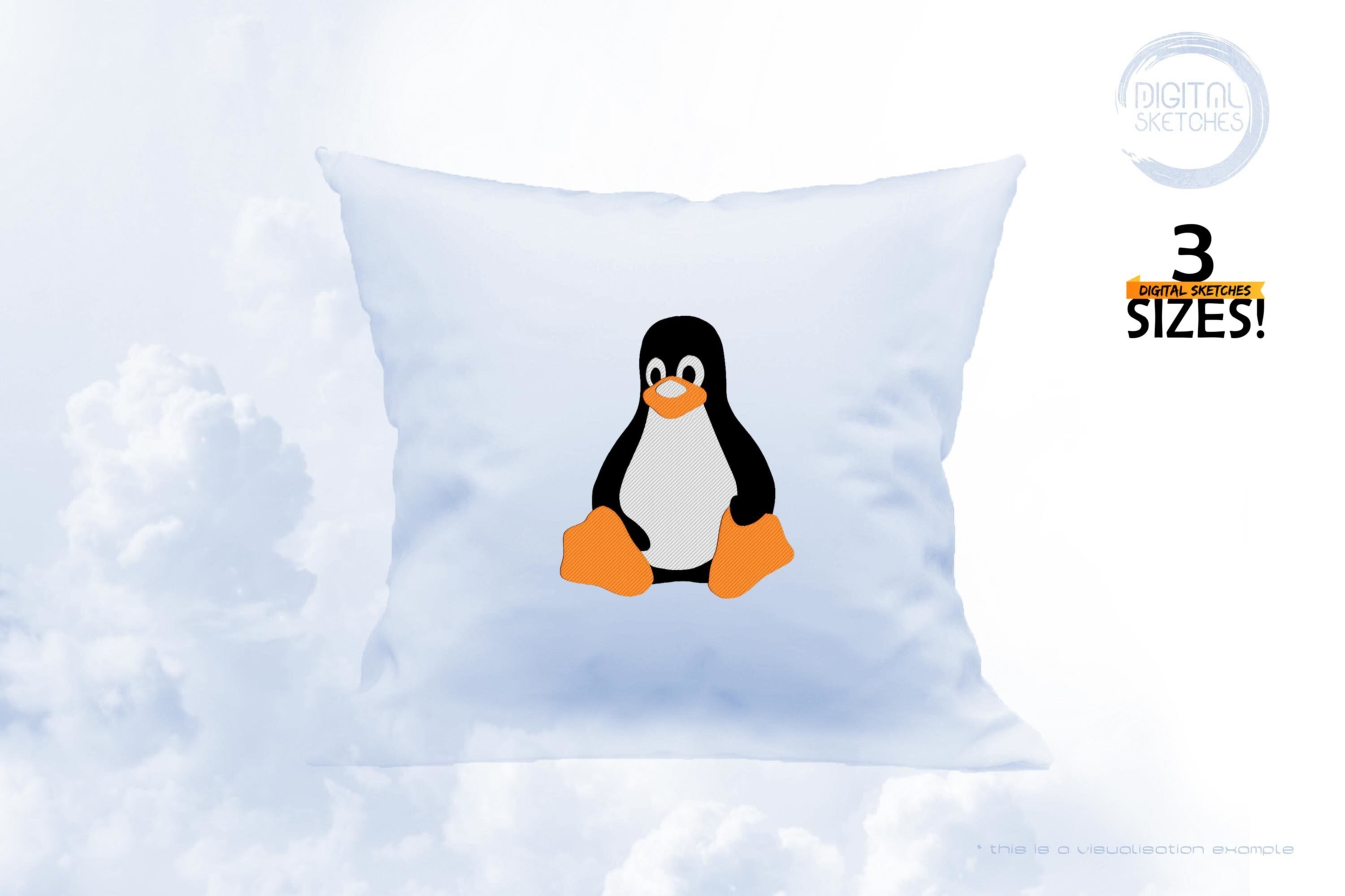 Penguin Tux Linux Machine Embroidery Design | Etsy