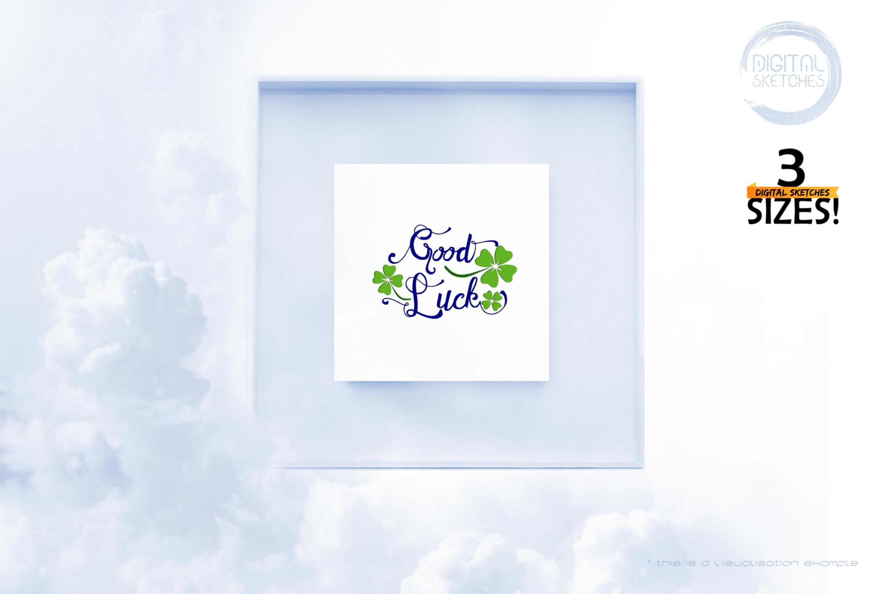 Good Luck Machine Embroidery Design, Cloverleaf Embroidery Pattern - Etsy