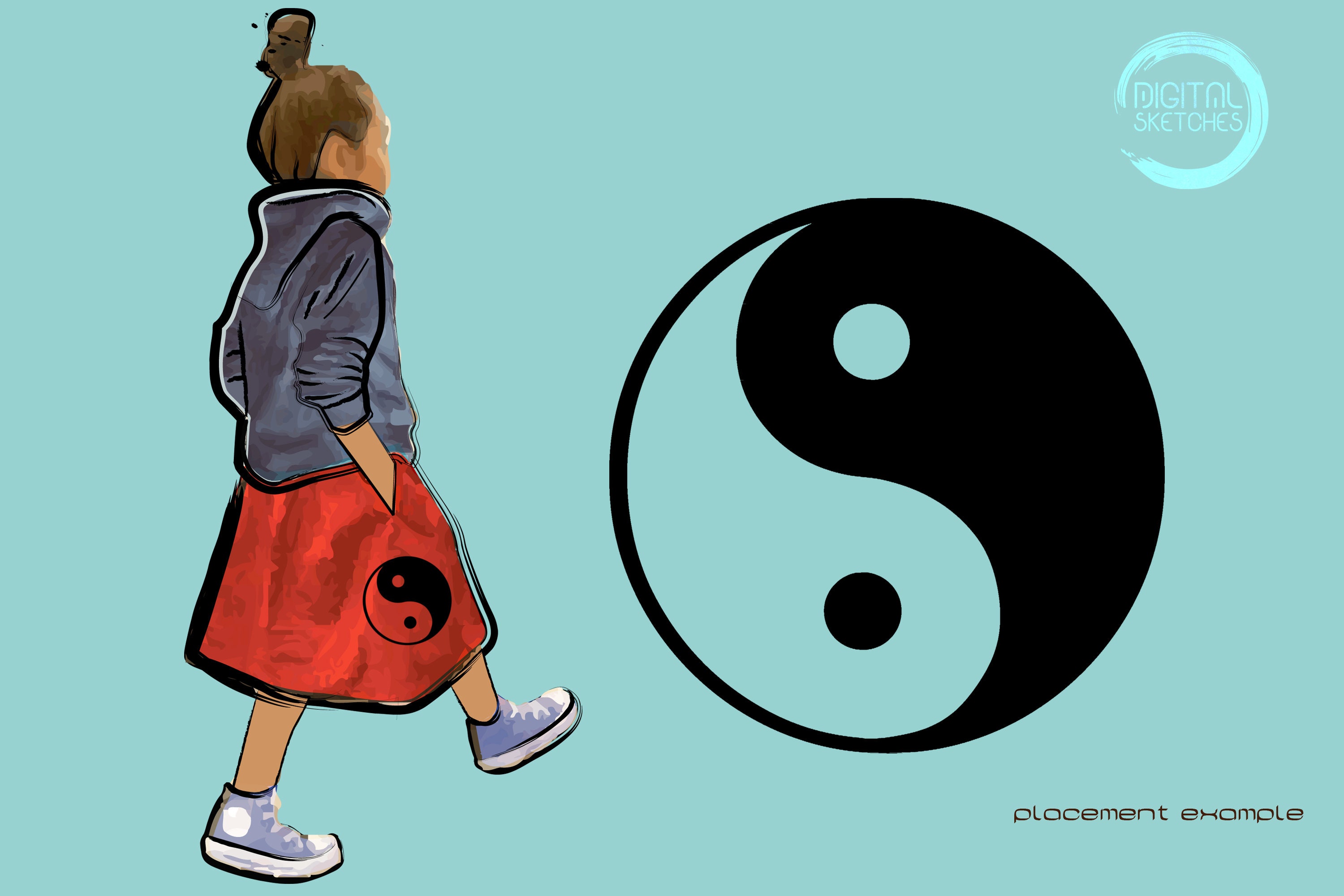 Yin Yang Embroidery Design Ying Yang Dualism Symbol Home | Etsy