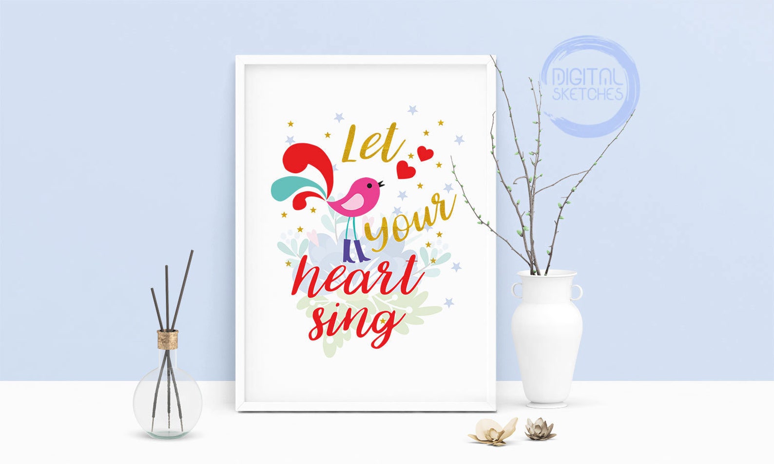 Saying Let Your Heart Sing Printable Art Wall Art .PDF - Etsy