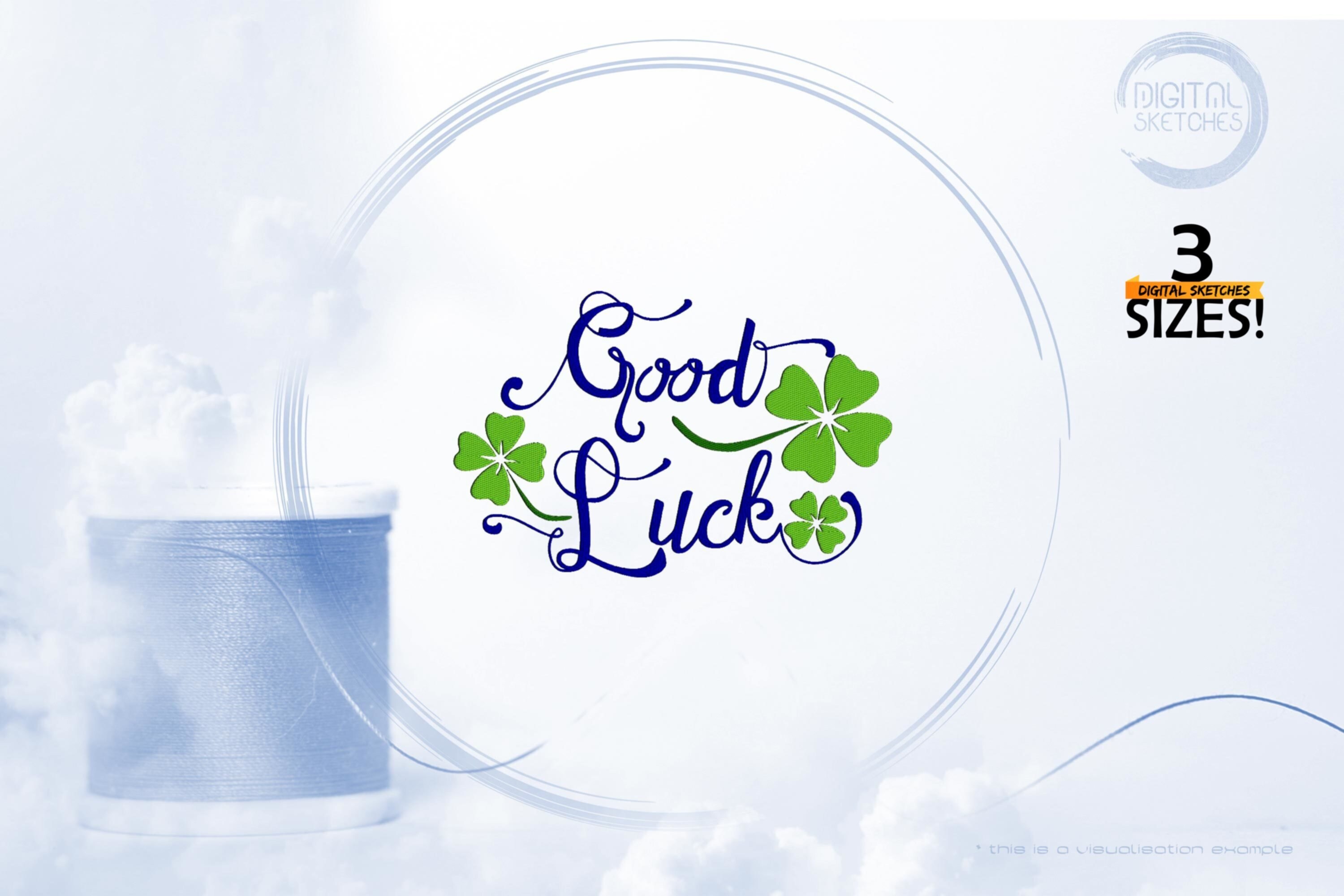 Good Luck Machine Embroidery Design, Cloverleaf Embroidery Pattern - Etsy