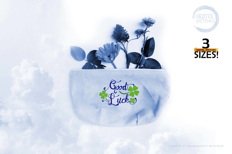 Good Luck Machine Embroidery Design, Cloverleaf Embroidery Pattern - Etsy