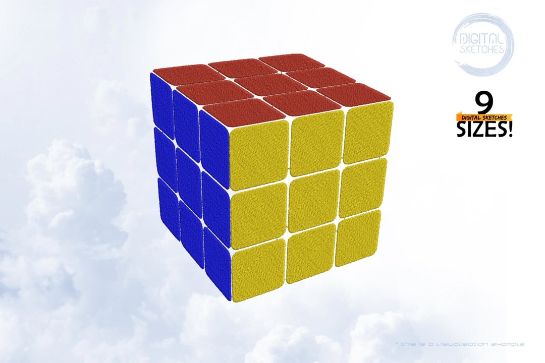 Rubiks Cube Machine Embroidery Design Magic Cube Embroidery - Etsy